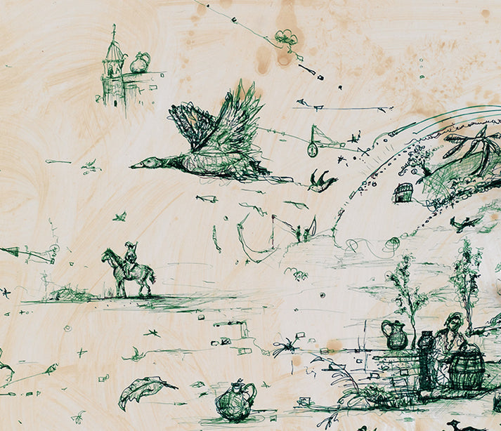 Signed Limited Edition Print of "Fragmented in Green with Waterfall ...